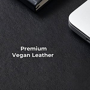 SenseAGE Leather Desk Pad Protector, Natural Rubber Office Desk Mat Mouse Pad, Non-Slip PU Leather Desk Blotter, Water-Resistant Laptop Writing Desk Pad for Office and Home (31.5” x 15.8”, Black)