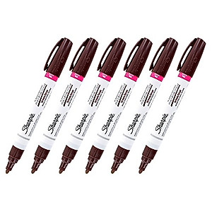 Sharpie Oil-Based Paint Marker, Medium Point, Brown Ink, Pack of 6