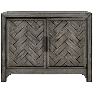 40" Console Table Sofa Table with 2 Door Cabinet and Adjusted Shelves, Wood Accent Buffet Sideboard Serving Storage Cabinet for Living Room, Entryway, Kitchen Dining Room (Antique Gray/CC)