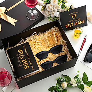 Karenhi 27 Pcs Groomsmen Proposal Gifts Bridesman Proposal Gift Will You Be My Groomsman Will You Be My bridesman Gift Groomsmen Sunglasses Shot Glasses Groomsmen Proposal Card for Bachelorette Party