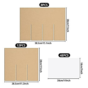 codree 4 Sets Glass Divider Kits for Kitchen Moving Box Dish Packing Moving Boxes-Glass Cell Divider Corrugate Dividers with 48 pcs Foam Pouches Fits in 16x12x12 Inch Box (Box Not Included)
