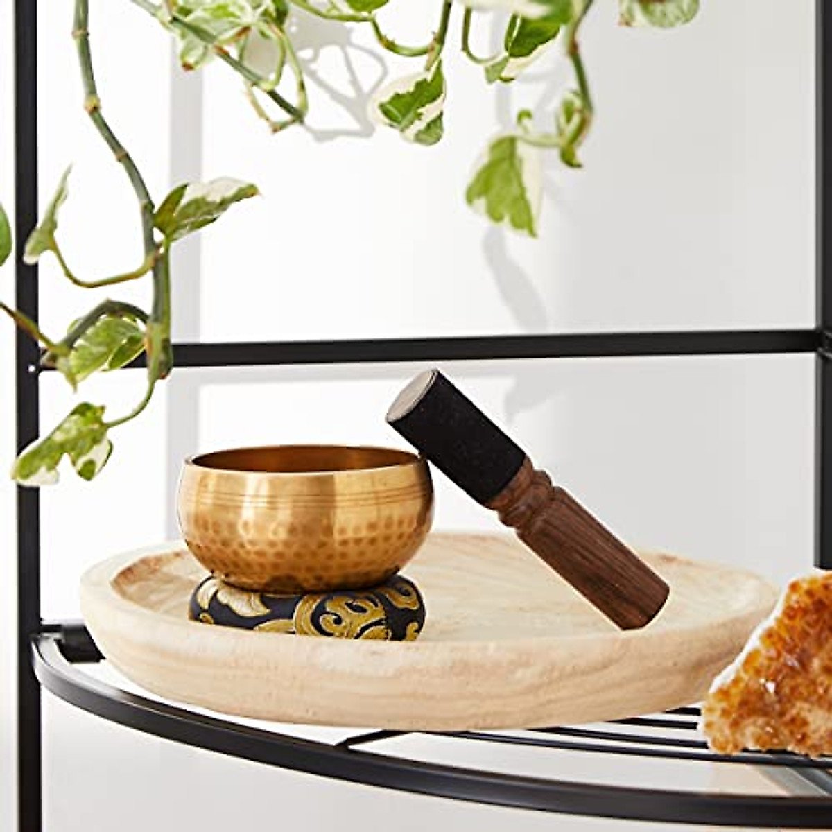 SHOP SIMPLY PERFECT Tibetan Singing Bowl Set with Wooden Mallet Striker and Plush Cushion, Support Meditation, Mindfulness, and Holistic Healing, Help Restore Gratitude and Relaxation