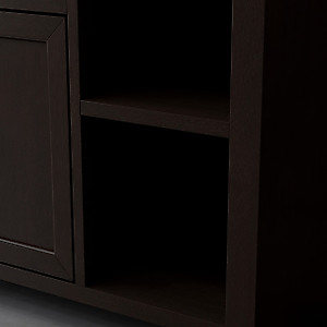 Bridgevine Home Urban Loft Fireplace TV Stand, 84 inches, Accommodates TVs up to 95 inches, Fully Assembled, Poplar Solid Wood, Mocha Finish