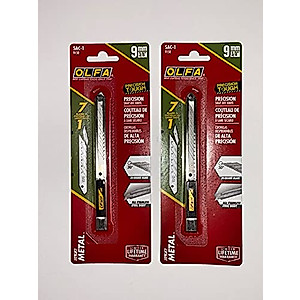 O L F A OLFA 9150US SAC-1 9mm Stainless Steel Auto-Lock Graphics Knife, Silver ( PACK4) 9159