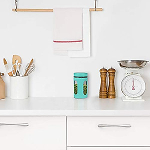 Blue Donuts 32 Oz Glass Jars with Airtight Lids - Glass Kitchen Canisters, Glass Containers for Food Storage with Lids, Airtight Food Storage Containers for Pantry, 946 ML Clear Jars, Turquoise