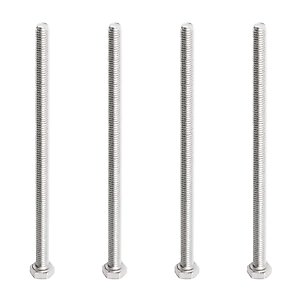 Aopin M6 x 150mm Hex Head Bolts Screws Grade 5.8 Stainless Steel, Fasteners Fully Machine Threaded SUS304 4 Pcs