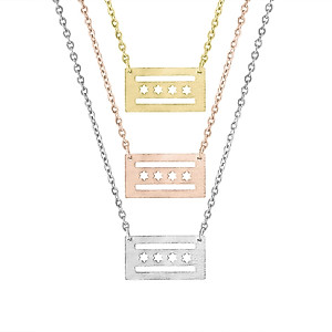 The Colette Collection Chicago Flag Necklace (Gold)