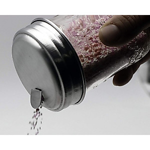 Sugar Dispensing Retro Style Stainless Steel Lids for Mason Jars (2 Pack, Regular Mouth)