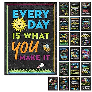 Global Printed Products 10 Extra Large Motivational Posters Classroom, Office Decorations and Home. Educational, Inspirational Wall Decor 24 x 17 Inch Double Sided (Set of 10 Posters)