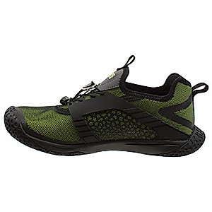 RUGGED SHARK Men's Water Shoes, Water-X Activewear Athletic Drainage Shoes with Bungee Lace Up, Sports Water Slip on Sneaker for Men Size 10, Green-Black