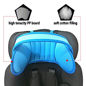 Adjustable Child Car Seat Head Support, Universal Suitable for Both Children and Adults, Head Protect Pad on Child Car Seat, Safety Car Sleeping Headrest for Child, Infants, Toddlers and Adults (Blue)