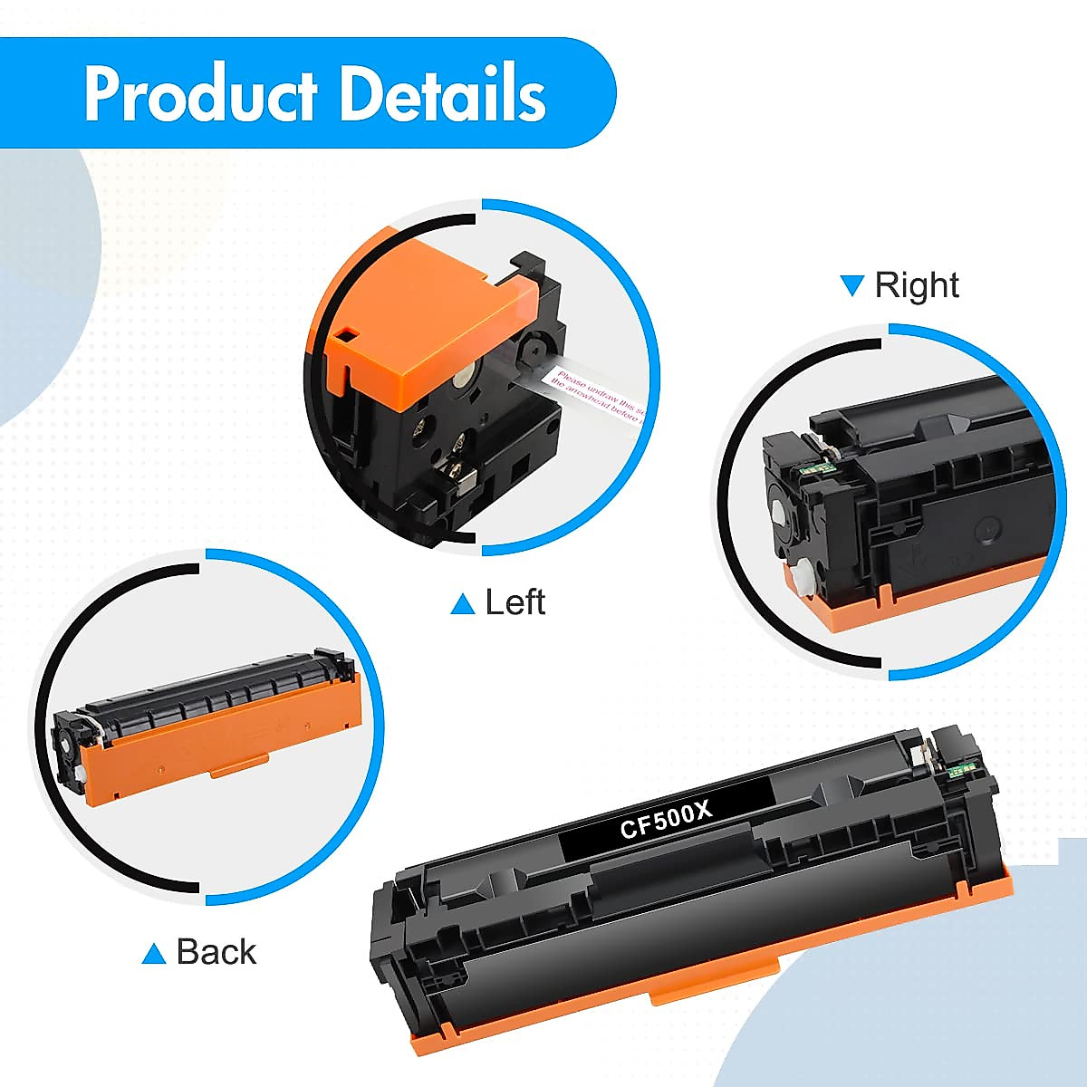 INFITONER 202X 202A Toner Cartridge 4 Pack Compatible Replacement for HP 202X 202A CF500A CF500X Color Pro MFP M281fdw M281cdw M254dw M254nw M281fdn M254 M281 Printer Ink (Black Cyan Magenta Yellow)