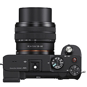 Sony a7C Mirrorless Camera with 28-60mm Lens ILCE7CL/B, 128GB Memory.43 Wide & 2X Lenses, Case. Tripod, Filters, Hood, Grip,Spare Battery & Charger, Software Kit -Deluxe Bundle