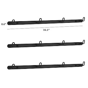 Mkono Mug Holder Wall Mounted Metal Coffee Cup Holder Hanging Coffee Mug Rack with 12 Cup Hooks Rustic Mug Hanger for Coffee Bar,Kitchen Farmhouse Home Decor,Black,Set of 3