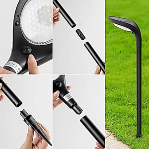 Jvgoo Solar Pathway Lights Color Changing, Upgraded 9 Lighting Modes Solar Garden Lights Outdoor Waterproof, Auto On/Off LED Bright Lights for Halloween Christmas Yard Patio Lawn, 4 Pack