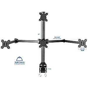VIVO Steel Quad LED LCD Computer Monitor Heavy Duty Desk Mount, 3 Plus 1 Fully Adjustable Stand, Holds 4 Screens up to 32 inches, STAND-V104A