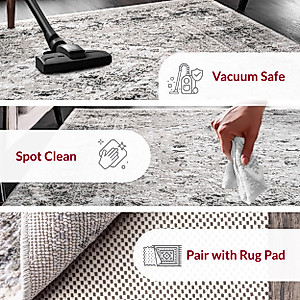 nuLOOM Madisson Vintage Faded Medallion Area Rug, 5' Square, Silver