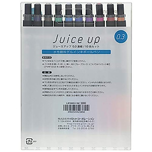 PILOT Knock Gel Ink Extra Fine Ballpoint Pen, Juice Up 03, 10 Color Assorted (LJP200S3-10C)