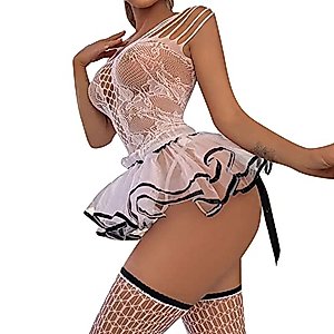 My Orders Placed by Me Lingerie Sets for Women Sexy Naughty Mesh Sheer Chemise Babydoll Teddy Slutty See Through Nighty Underwear Mini Dress Nightie Black