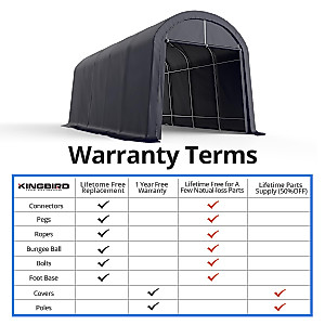 KING BIRD 12' x 20' Heavy Duty Anti-Snow Carport for SUV, Full-Size Truck and Boat, Round Style Outdoor Car Canopy Boat Shelter with Reinforced Ground Bars