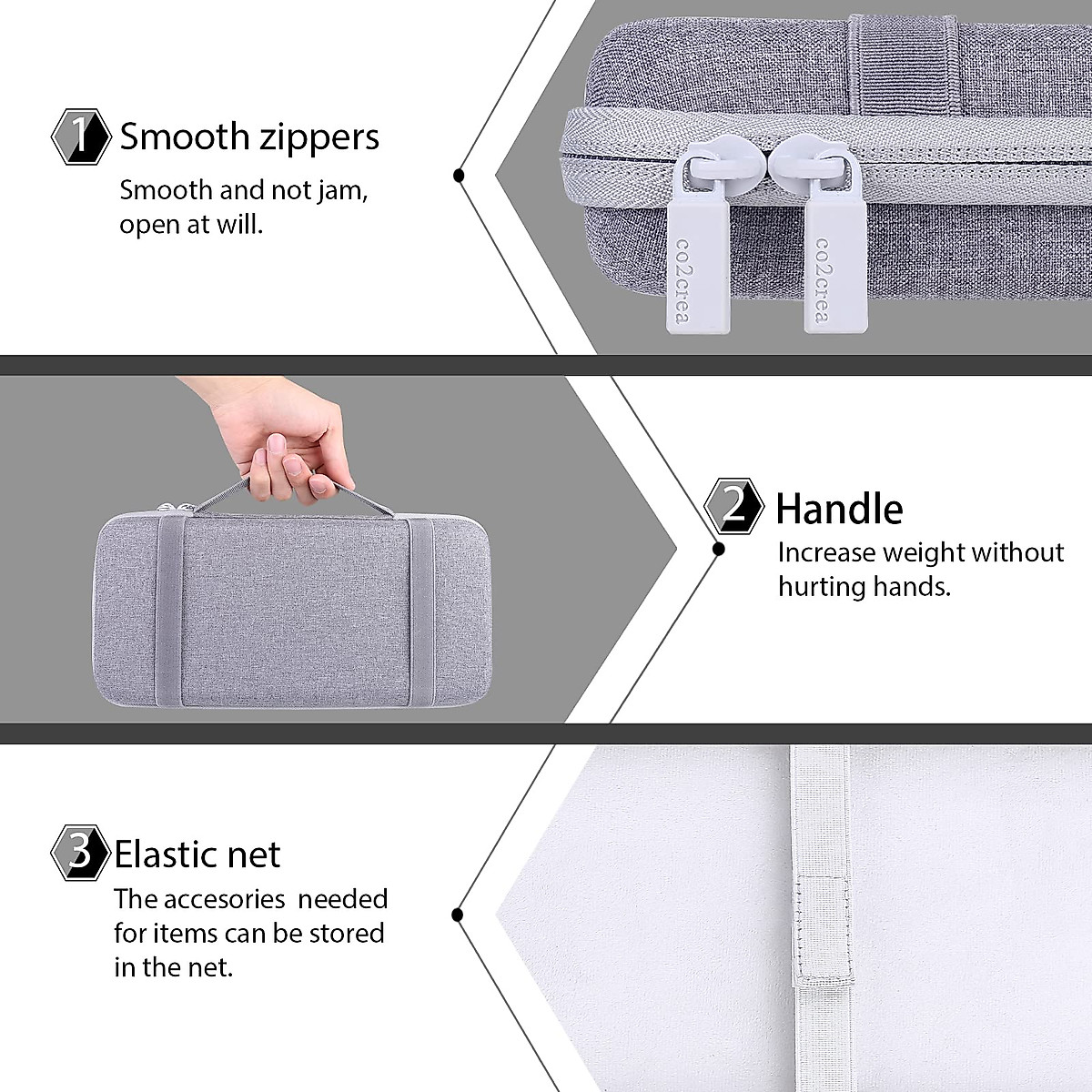 co2CREA Hard Travel Case Replacement for RK Royal KLUDGE RK61 / RK61 Pro/Newmen 60% Wireless Bluetooth Wired 60% Mechanical Gaming Keyboard