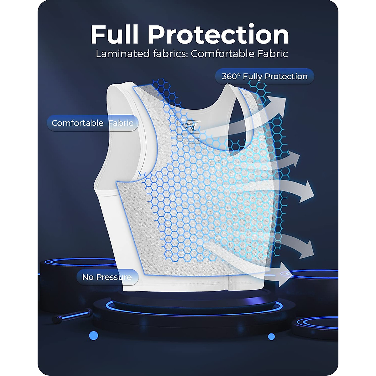 Wonababi Chest Binder Zipper, Trans Binder Corsets for Transgender FTM Cosplay Binder Trans Tank Top