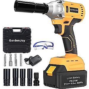 GardenJoy Cordless Lawn Trimmer Weed Wacker 12V Lawn Trimmer Lawn Edger with 2.0Ah Li-Ion Battery Powered and 3 Types Cutting Blade, Electric Weed Trimmer Tool for Lawn Care and Garden Yard Work