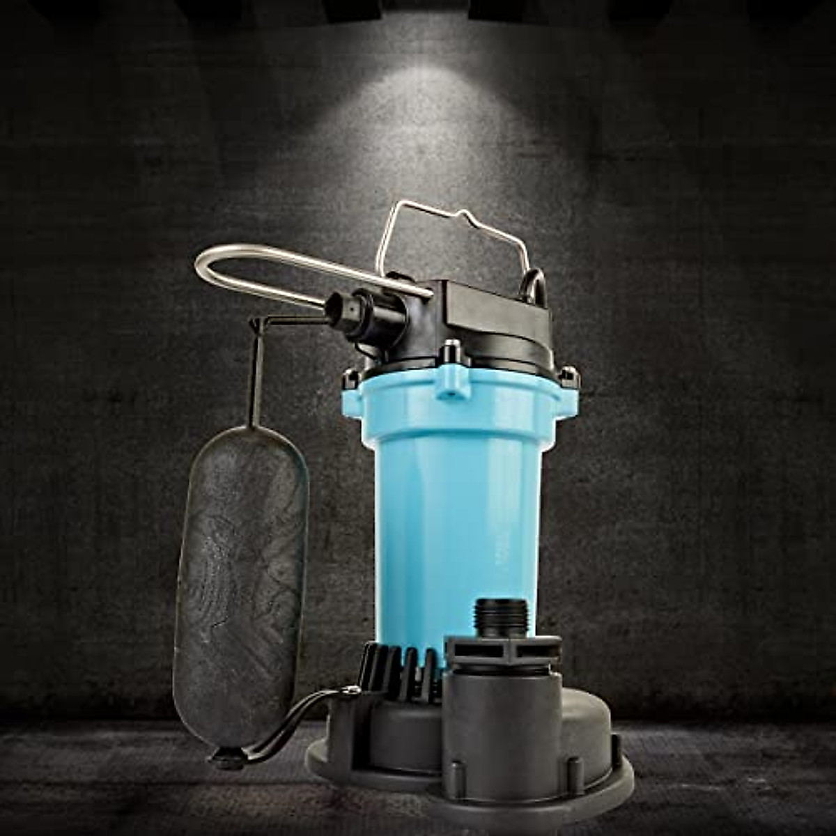 Little Giant 5.5-ASPA 115-Volt, 2100 GPH, 1/4 HP Automatic Aluminum Sump Pump with Snap-Action Float Switch and 10-Ft. Cord, Blue or Black, 505702