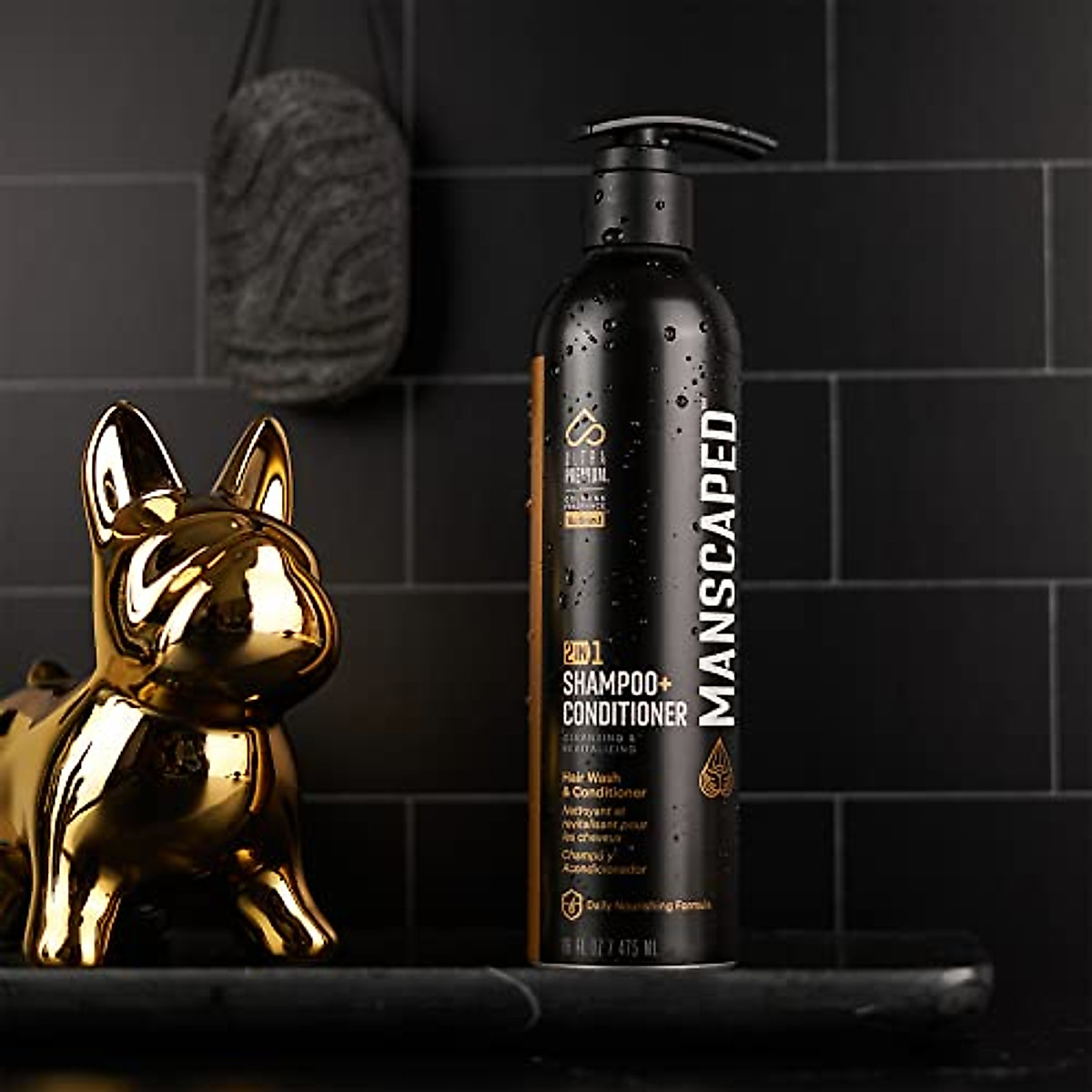 MANSCAPED® 2 In 1 Shampoo & Conditioner, UltraPremium Formula Infused with Sea Kelp, Coconut Water, Aloe for Nourishing and Hydrating Hair (16 oz)