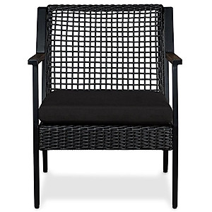 Real Flame Calvin Outdoor Chair Set of 2 - Powdered Aluminum Frame with Resin Wicker Weave
