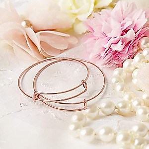 UPINS 60 Pcs Expandable Bangle Bracelets, Adjustable Stainless Steel Wire Blank Bracelets Bulk for Women DIY Jewelry Making 2.6inches