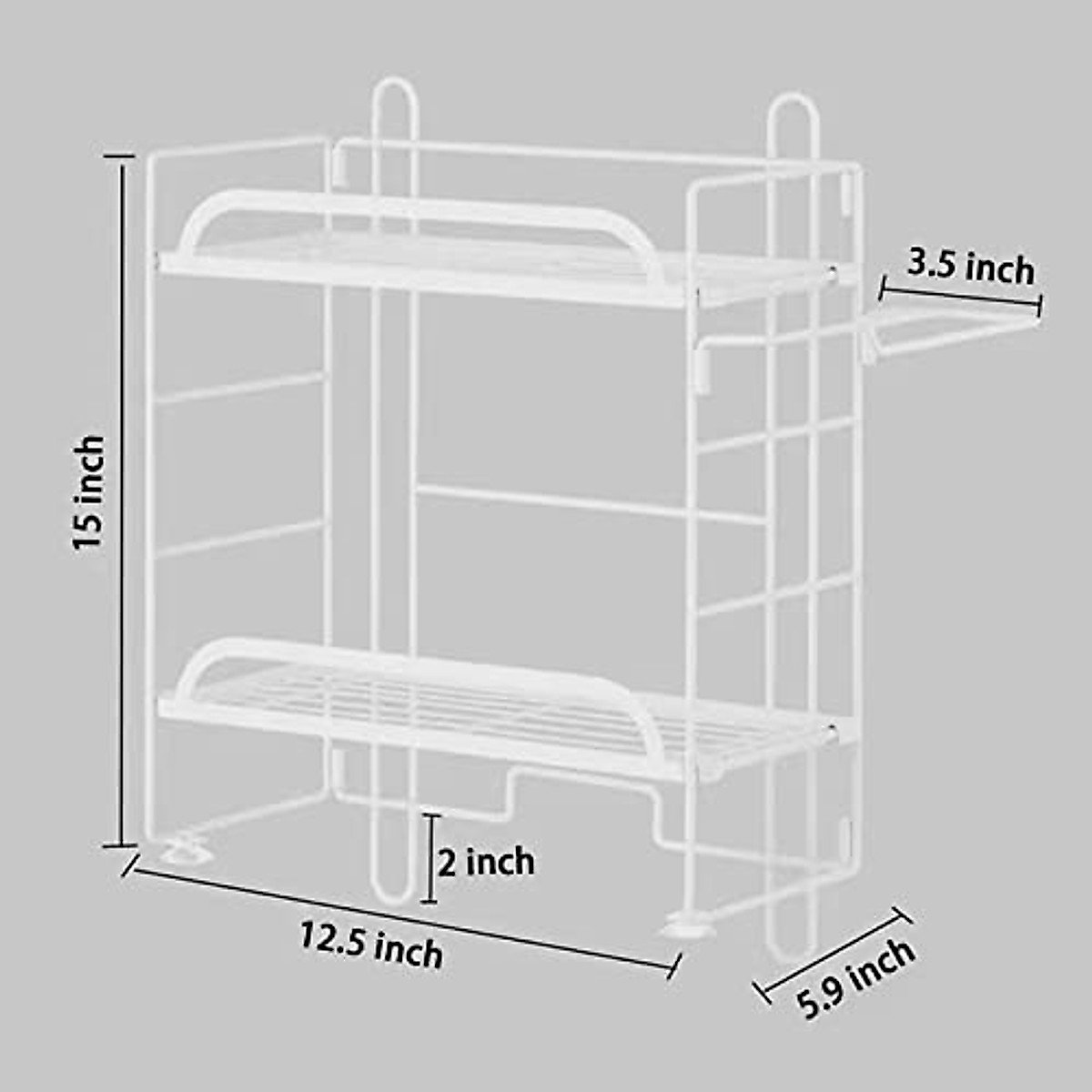 JONZIN Over The Toilet Storage, 2-Tier Large Capacity Bathroom Organizer Shelves, Adjustable Multifunctional Toilet Rack,No Drilling Space Saver with Wall Mounting Design