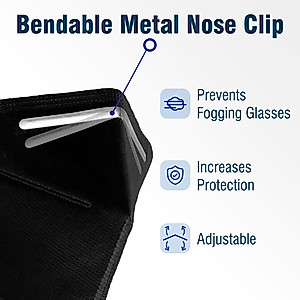 WECARE Black KN95 Adult Face Masks 20 Pack - Individually Wrapped Disposable 4 Ply Particulate Respirator Mask - Anti Fog, PM2.5, Comfortable Folded Design