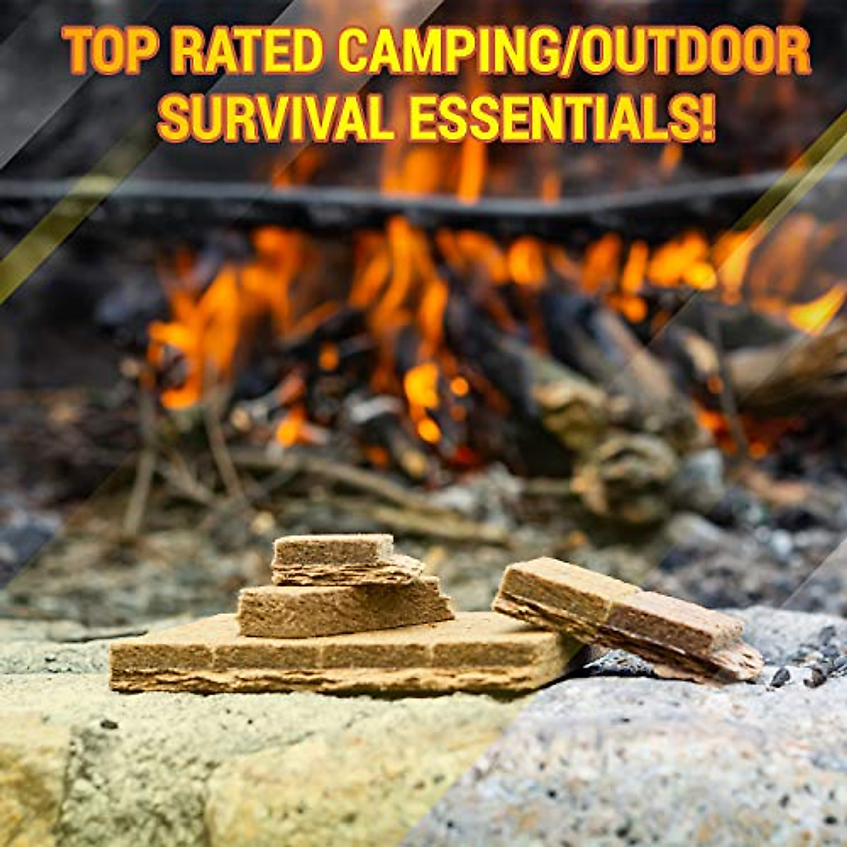 Outrav Fire Starter Cubes, 144ct Charcoal Firestarter Squares for Lighting Fireplace, Wood Stove, Grill, Campfire, BBQ Smoker Pit – Mini Nontoxic Waterproof Fire Starting Bricks for Camping, Survival