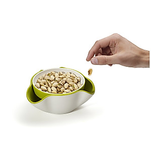 Joseph Joseph DDWGR010GB Double Dish Pistachio Bowl and Snack Serving Bowl, Gray