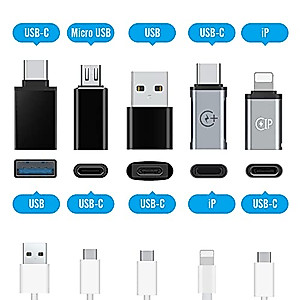 XGWYANT USB to USB C,Type C Female to USB Male,Type C Male to Type C Female,Micro USB,Compatible Mode,IP,Laptop, PC, Power Bank and More Type C Devices（5Pack）