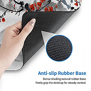 Japanese Sakura Cherry Blossom Mouse Pad XXL Full Desk Mousepad Extended Large Non-Slip Rubber Base Big Keyboard Mat with Stitched Edges for Gaming and Office（31.5 X 11.8 Inch 3mm）