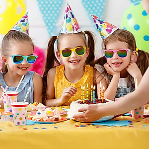 SCIONE 24 Pack Kids Sunglasses Party Favors,Neon Sunglasses with UV400 Protection in Bulk for Kids,Gift for Birthday, Graduation Party Supplies, Beach, Pool Party Favors, Fun Gift