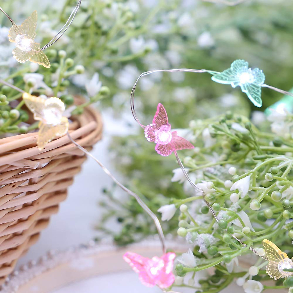 MIYA LIFE Butterfly String Lights LED Butterfly Lamp with Remote Butterfly Lights for Bedroom Elegant Butterfly Decor Hanging Lights for Bedroom