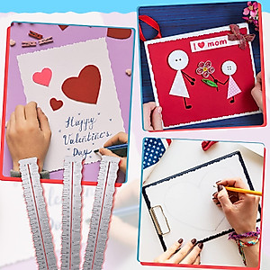 3 Pcs Metal Paper Tearing Ruler Craft Ruler Stainless Steel Deckle Edge Ruler Paper Ripper Tool Irregular Edges Measuring Tool with Water Pen for School Scrapbook