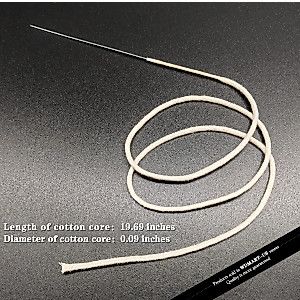 WDMART-US Kerosene Lighter consumables · Cotton core with Metal Guide Needle · Cotton core for Exchange · Suitable for Most Brands of Kerosene Lighter (Length: 19.69in-Diameter: 0.09in)