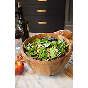 Ironwood Gourmet Extra Large Madera Salad Bowl, Acacia Wood, 12 x 12 x 7.25