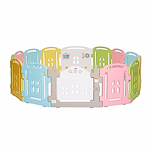 Dream On Me 14 Panel Groovy Play Center, Play Pen, Playard in Multi Colors