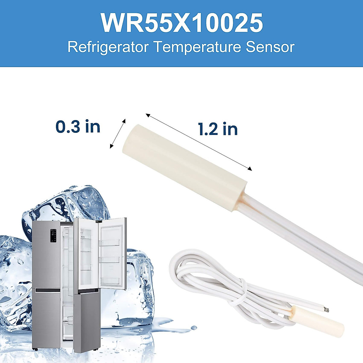 Aekops WR51X10055 Defrost Heater Kit Compatible with GE Hotpoint Refrigerator, Replaces WR51X10030 AP3183311, Incloud WR55X10025 Refrigerator Temperature Sensor and WR50X10068 Defrost Thermostat