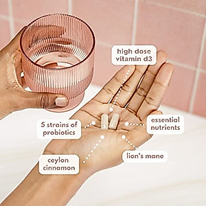 Mela Daily Essentials Multivitamin for Melanated Women - High-Dose Vitamin D3 and B12, Probiotics, Lion's Mane, Ceylon Cinnamon - Vegan, Gluten Free, Non-GMO, 30 Day Supply (60 Capsules)