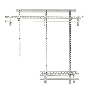 ClosetMaid 2087 ShelfTrack 2ft. to 4ft. Adjustable Closet Organizer Kit, White