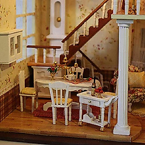 MAGQOO 3D Wooden Dollhouse Miniature DIY House Kit Tiny Mini House Kit DIY Dollhouse Miniature Kit Music Box and Glue Included(House of Fairy Tales)