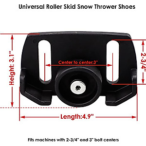 Giltswift Universal Roller Snowblower Skid Shoes 490-241-0038 Fits Most 2 and 3 Stage Snow Throwers with Hardware kit