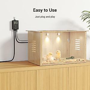 DEWENWILS Digital Temperature Controller Thermostat Outlet with Heating & Cooling Mode for Chest Freezer, Home Brewing, Green House, Incubation, Reptiles, -22°-221°F, 120V/10A/1200W