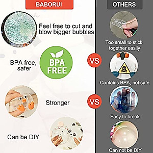 BABORUI Nano Bubbles Tape Kit, Nano Bubble Tape Toy Kit with Glitter and Inflator, Double Sided Super Elastic Bubble for Kids Girls Adult Party Favors Gifts Fidget Toy Craft